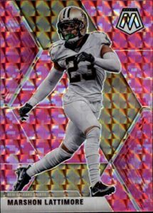 2020 mosaic football prizm camo pink #148 marshon lattimore new orleans saints official panini nfl trading card