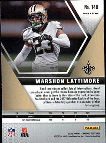 2020 Mosaic Football Prizm Camo Pink #148 Marshon Lattimore New Orleans Saints Official Panini NFL Trading Card