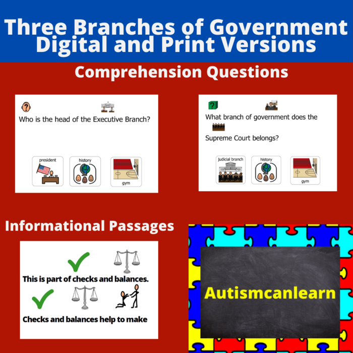 Branches of government print and google classroom versions