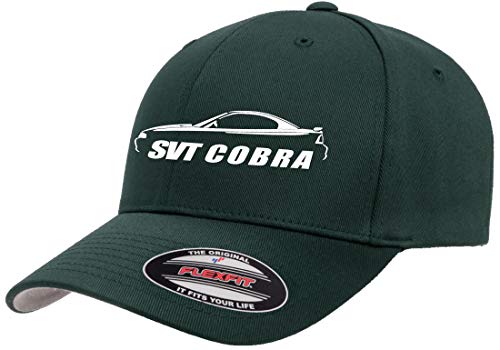 1994-98 Ford SVT Cobra Mustang Hardtop Classic Outline Design Flexfit 6277 Athletic Baseball Fitted Hat Cap Forest L/XL