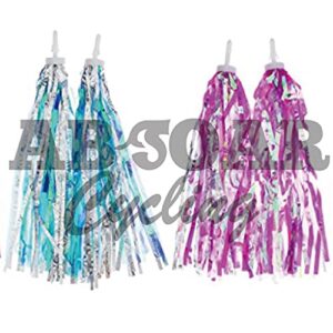 ABSOAR Cycling Blue & Pink Bike Streamers for Girls Boys Kids Bicycle PVC Tassel Handlebar Scooter Streamers 2 Pairs