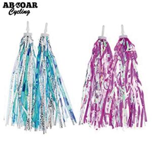 ABSOAR Cycling Blue & Pink Bike Streamers for Girls Boys Kids Bicycle PVC Tassel Handlebar Scooter Streamers 2 Pairs