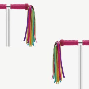 absoar cycling colorful bike streamer girls boys kids bicycle tassel ribbon handlebar scooter streamers 2 pairs, rainbow