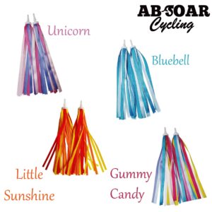 ABSOAR Cycling Colorful Bike Streamer Girls Boys Kids Bicycle Tassel Ribbon Handlebar Scooter Streamers 2 Pairs, Rainbow