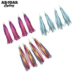 ABSOAR Cycling Colorful Bike Streamer Girls Boys Kids Bicycle Tassel Ribbon Handlebar Scooter Streamers 2 Pairs, Purple Rapunzel