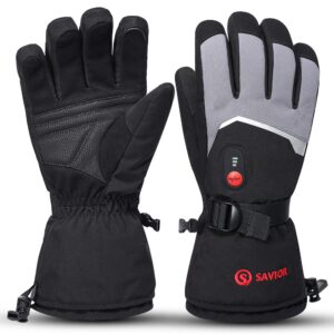 savior heat rechargeable heated gloves battery electric ski gloves with 3 heating levels touchscreen waterproof gloves for men & women