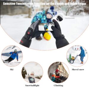 SAVIOR HEAT Rechargeable Heated Gloves Battery Electric Ski Gloves with 3 Heating Levels Touchscreen Waterproof Gloves for Men & Women