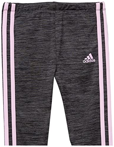 adidas Girls' Zip Front Peplum Jacket and Mélange Tights Set, Clear Lilac, 6