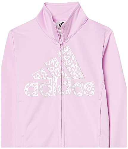 adidas Girls' Zip Front Peplum Jacket and Mélange Tights Set, Clear Lilac, 6