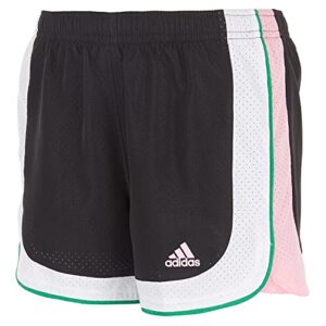 adidas girls colorblock woven shorts, black, 8-15 years us