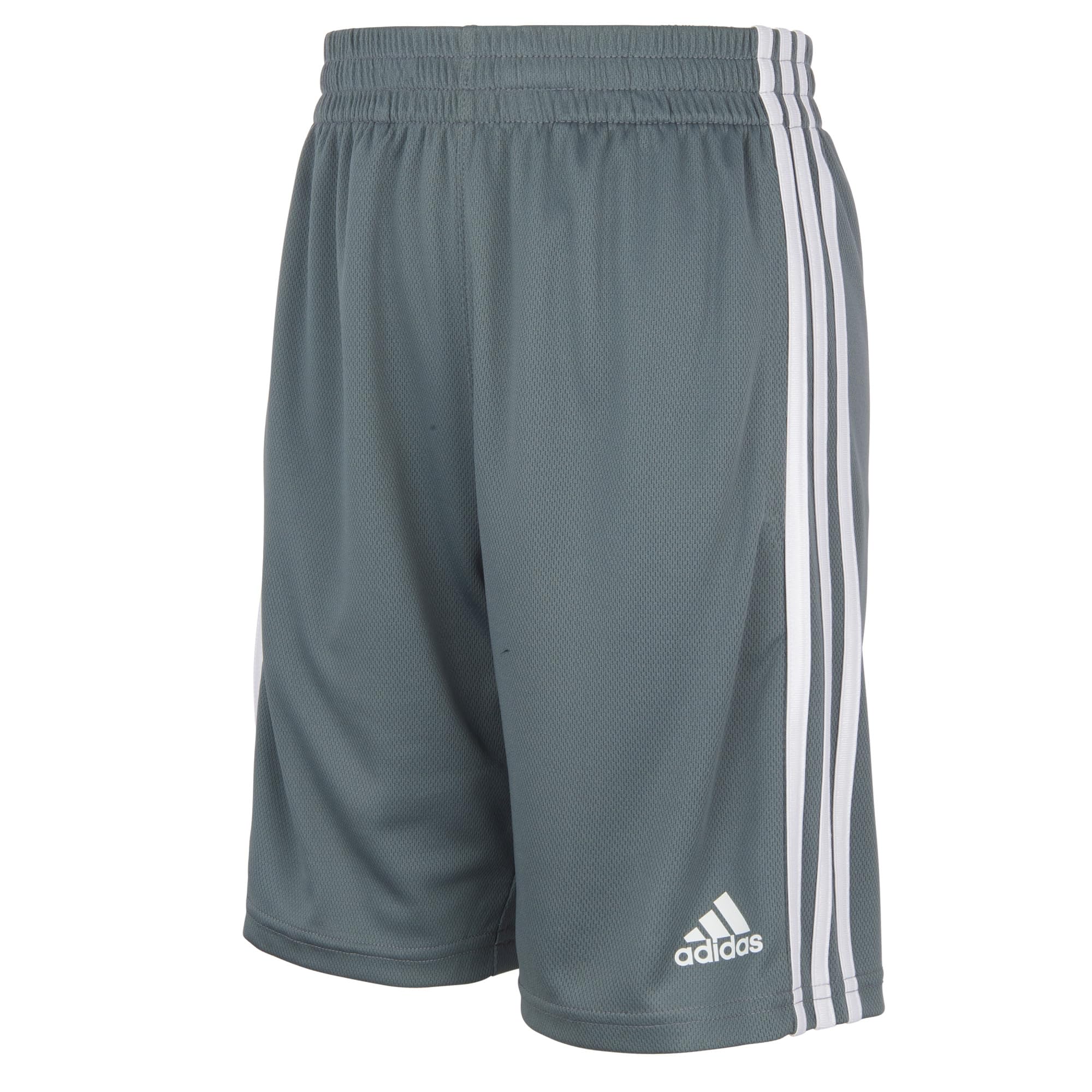 adidas boys Adi Classic 3-stripe Shorts, Dark Grey, 6 US