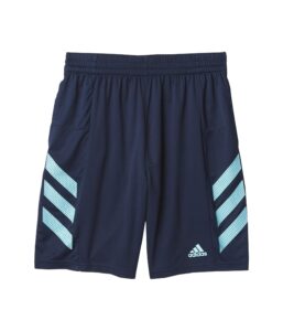 adidas boys' aeroready pro sport 3-stripes shorts, black with vivid red, small (8)