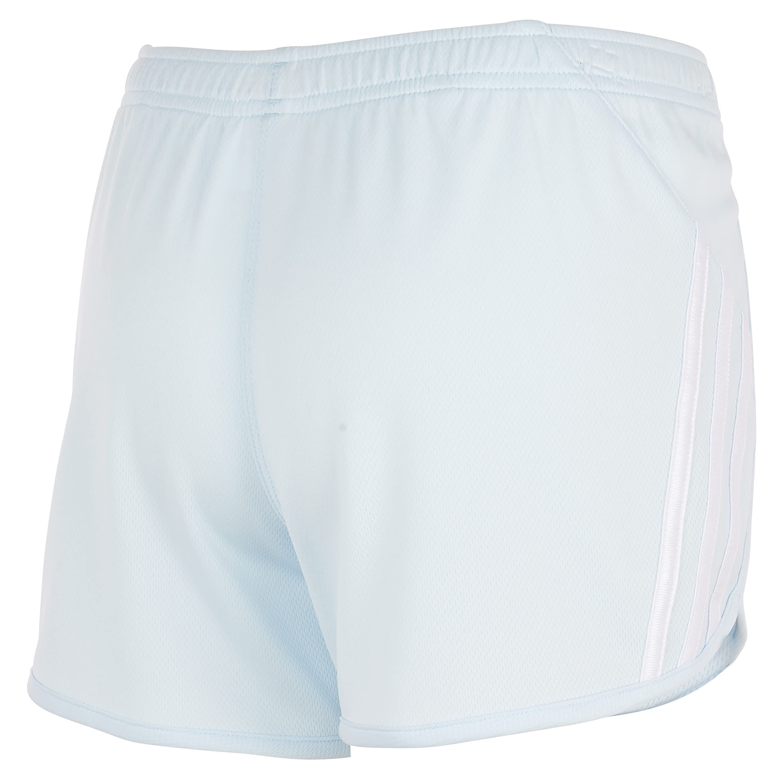 adidas Girls' Stripe Mesh Shorts, Sky Tint, X-Large