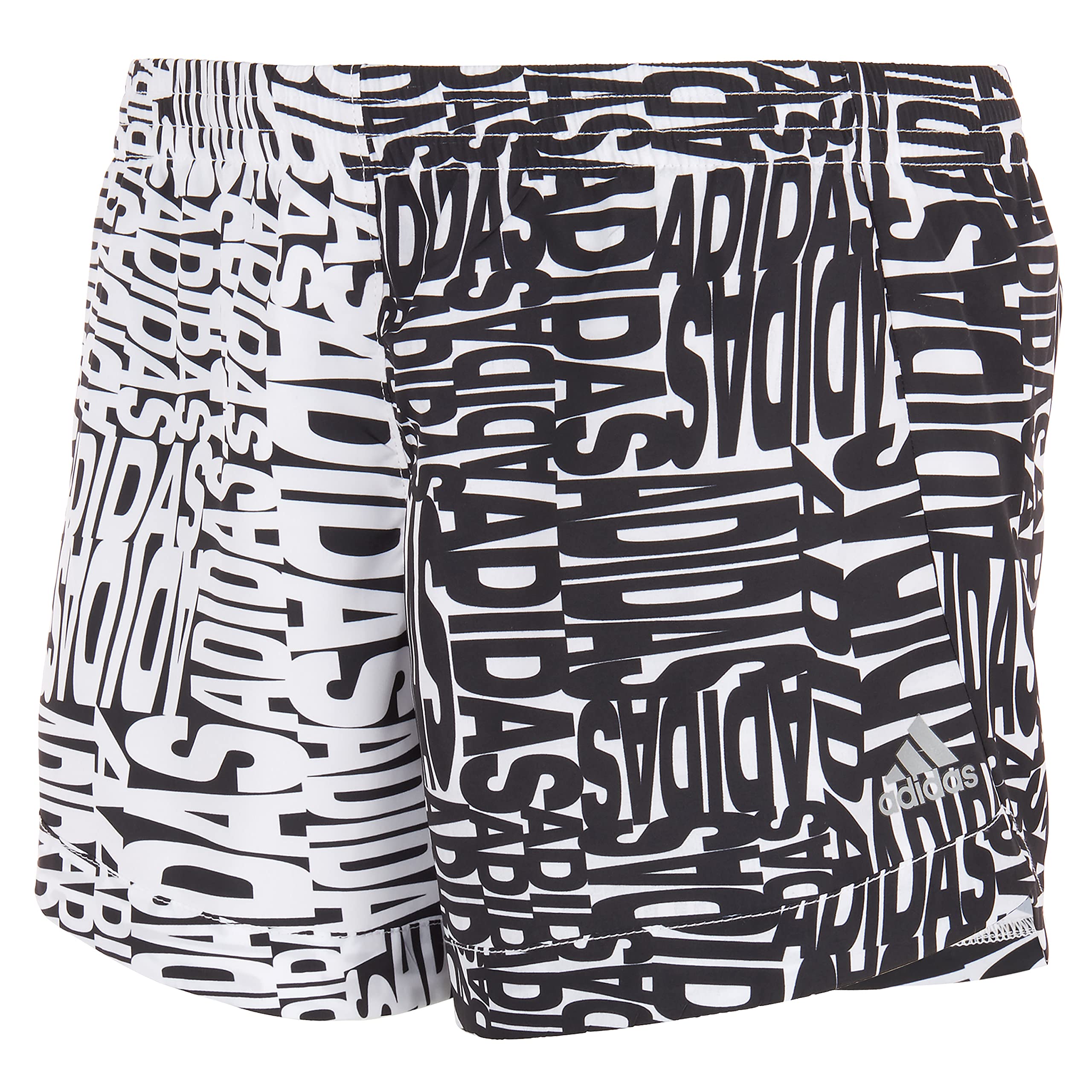 adidas Girls' Printed Woven Shorts, Black, Large