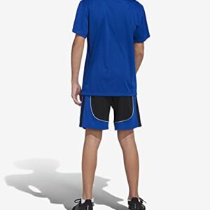 adidas Boys' AEROREADY Basketball Creator Shorts, Black with Team Royal Blue, Small (8)