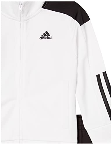 adidas boys Zip Front Tricot Jacket and Track Pants Shorts Set, White, 4-8 Years US