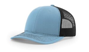 richardson men's 112 trucker osfa baseball hat ball cap, columbia blue/black, medium