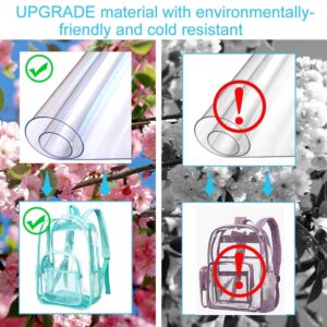 Clear Backpack, Heavy Duty PVC Transparent Bookbag, Waterproof See Through Backpacks for Women - Green