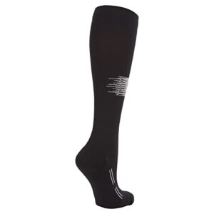 SpeedAid Compression Socks for Men & Women Knee-high Graduated Stockings 20-30mmHg | Black/Grey - Medium