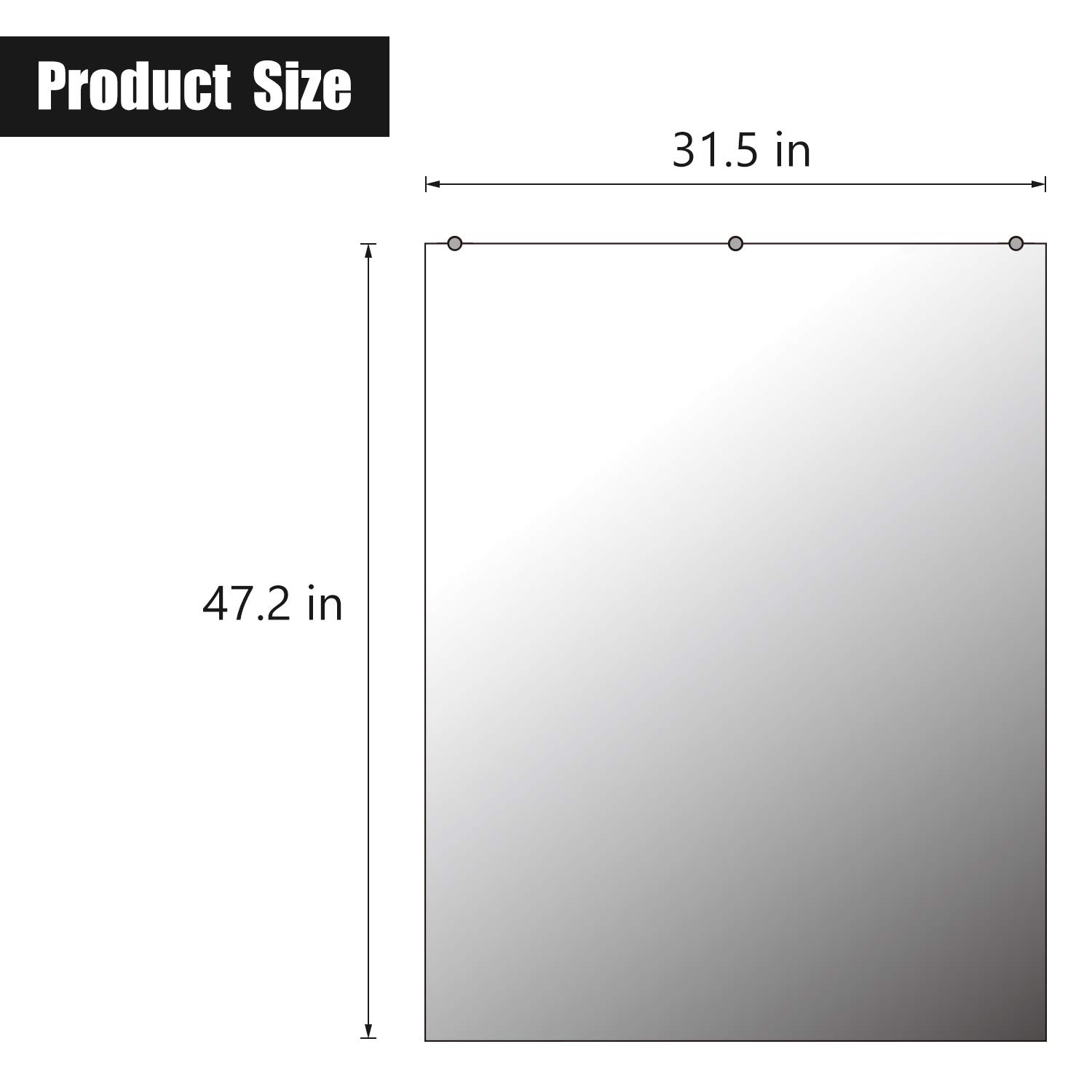 H and A Activity Wall Mirror,Gym Mirror with Flat Polished Edge,47 inchx 31 inch (Double)