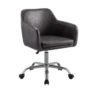 linon charcoal upholstered adjustable brooklyn office chair