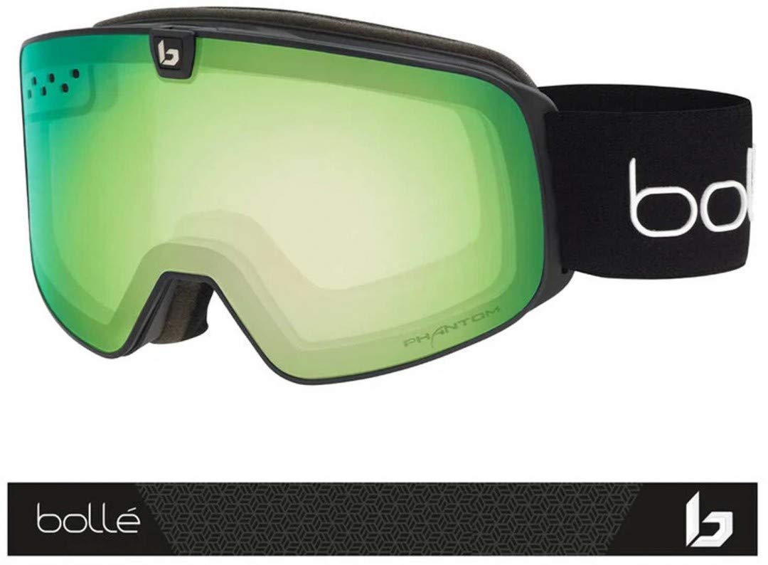 Bollé Nevada Neo Cylindrical Magnetic Snow Goggle - Matte Black | Phantom Green Emerald & Lemon