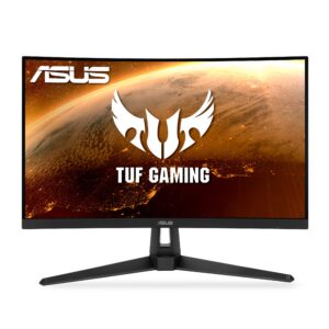 asus tuf gaming vg27wq1b 27” curved monitor, 1440p wqhd (2560 x 1440), 165hz (supports 144hz), 1ms, adaptive-sync/freesync premium, extreme low motion blur, eye care, hdmi displayport, hdr10 (renewed)