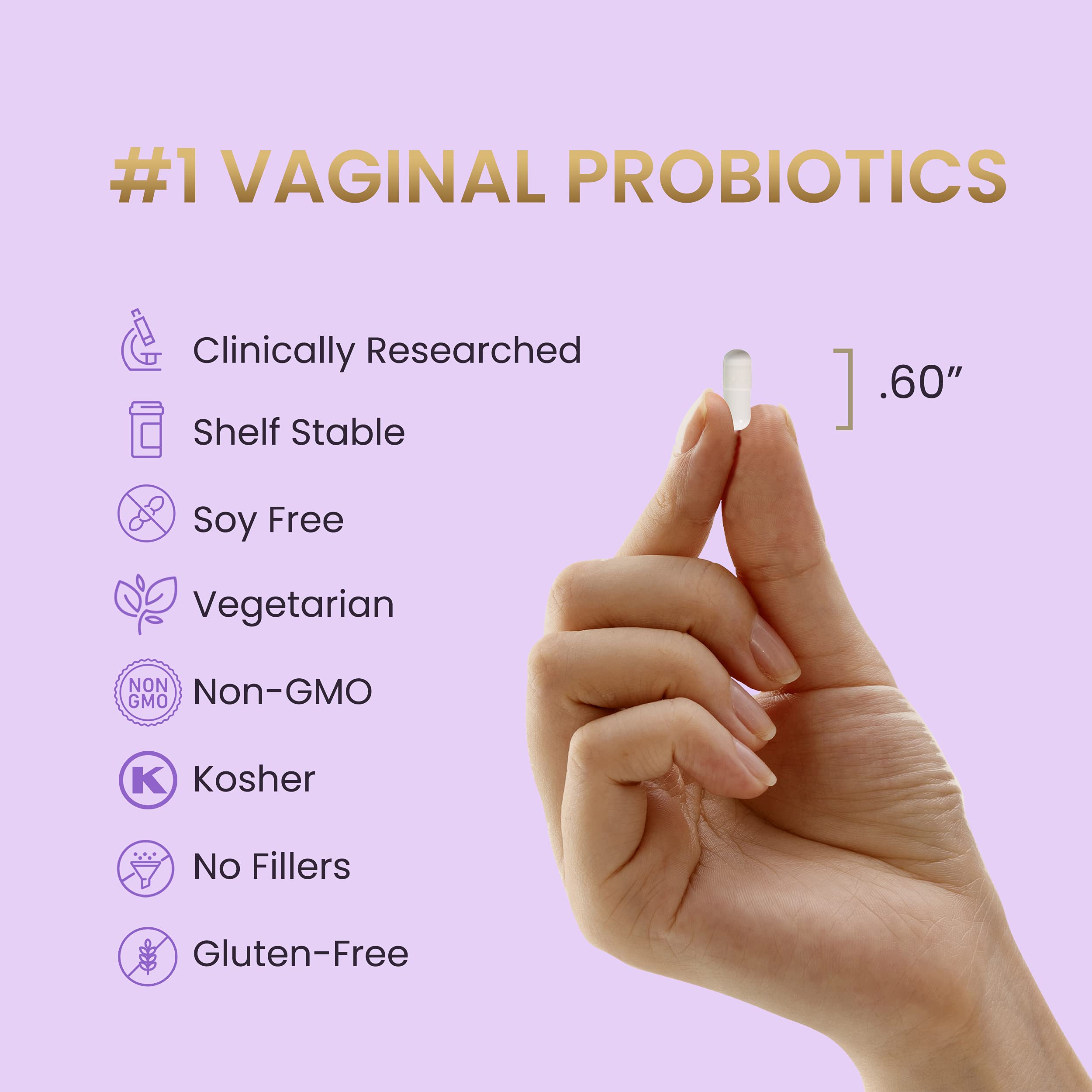 HPD Rx Pro-Fem #1 Vaginal Health Probiotic | Vaginal Probiotics | Clinically Proven to Promote Yeast & PH Balance, Urinary Tract Health | Feminine Probiotics | Works in 7 Days | 30 Capsules | 1 Pack