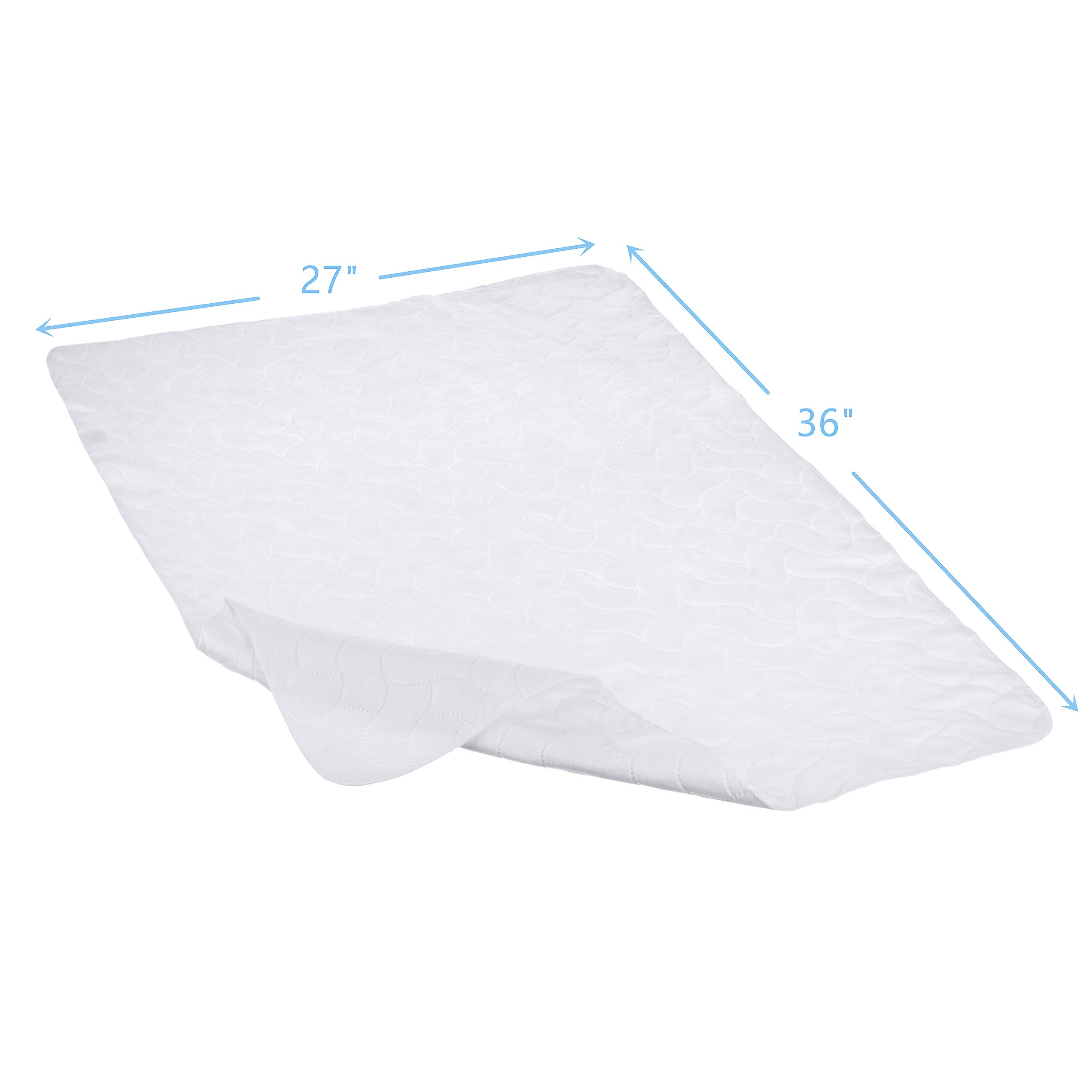 TL Care Waterproof Quilt-Like Flat Reusable Portable/Mini-Crib Size Protective Mattress Pad Cover for Babies, Adults & Pets, White, 24" x 38"