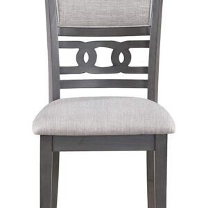 New Classic Furniture Gia 5-Piece Dining Set with 1 Table and 4 Chairs, 48-Inch, Gray