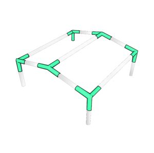 ins import canopy fittings kit low peak frame carport connectors, full set for 6, 8, 10 legs, choose size (for 4 legs)