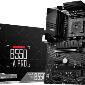 MSI B550-A PRO ProSeries Gaming PC Motherboard - AM4, DDR4, PCIe 4.0, SATA 6Gb/s, M.2, USB 3.2 Gen 2, HDMI/DP, ATX, AMD Computer Motherboards (Renewed)