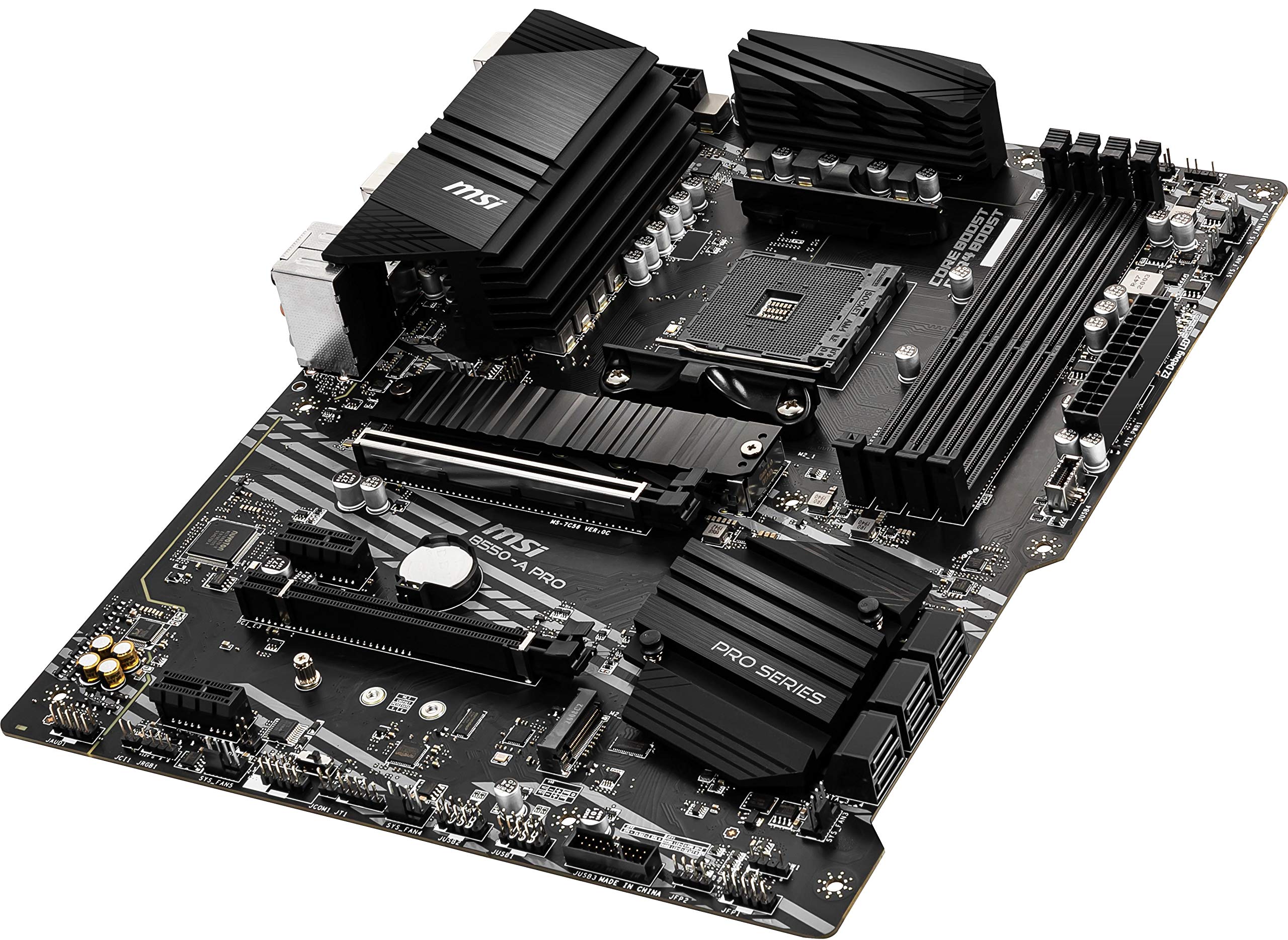 MSI B550-A PRO ProSeries Gaming PC Motherboard - AM4, DDR4, PCIe 4.0, SATA 6Gb/s, M.2, USB 3.2 Gen 2, HDMI/DP, ATX, AMD Computer Motherboards (Renewed)