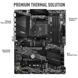 MSI B550-A PRO ProSeries Gaming PC Motherboard - AM4, DDR4, PCIe 4.0, SATA 6Gb/s, M.2, USB 3.2 Gen 2, HDMI/DP, ATX, AMD Computer Motherboards (Renewed)