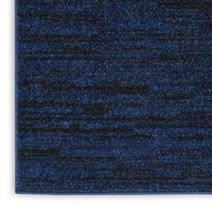 Nourison Essentials Indoor/Outdoor Midnight Blue 7' x 10' Area Rug, Easy Cleaning, Non Shedding, Bed Room, Living Room, Dining Room, Backyard, Deck, Patio (7x10)