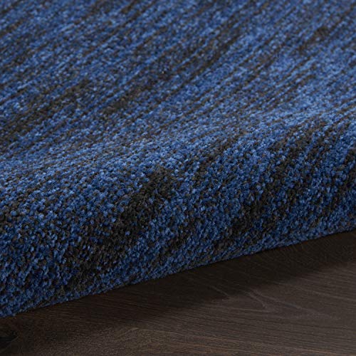 Nourison Essentials Indoor/Outdoor Midnight Blue 7' x Square Area Rug, Easy Cleaning, Non Shedding, Bed Room, Living Room, Dining Room, Backyard, Deck, Patio (7 Square)