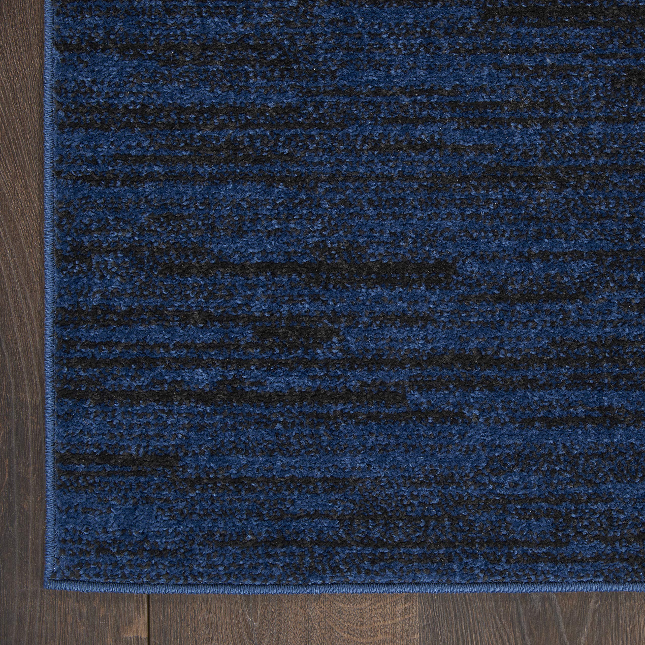 Nourison Essentials Indoor/Outdoor Midnight Blue 7' x Square Area Rug, Easy Cleaning, Non Shedding, Bed Room, Living Room, Dining Room, Backyard, Deck, Patio (7 Square)