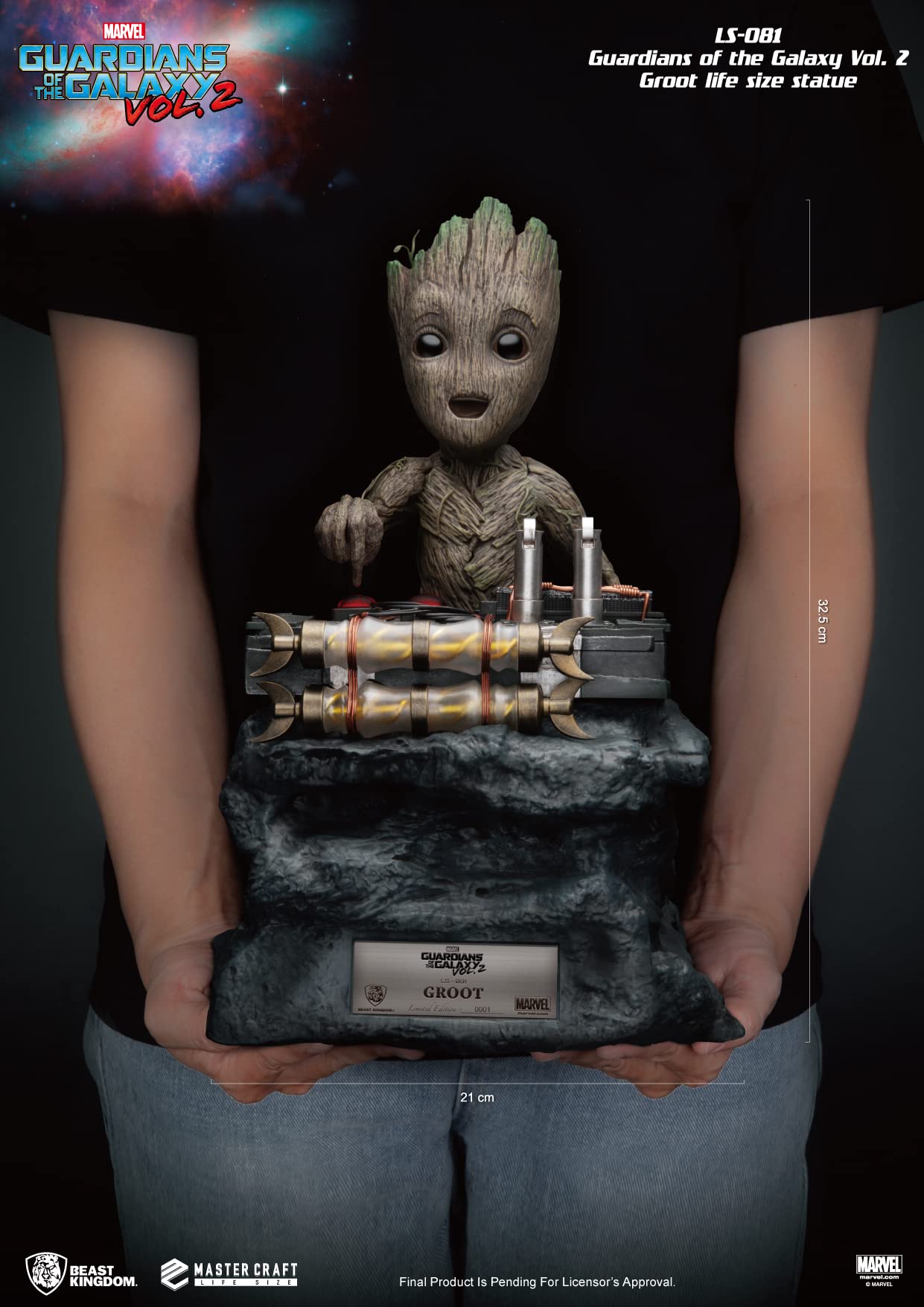 Beast Kingdom Guardians of The Galaxy Vol. 2: Groot LS-081 Life-Size Statue, Multicolor