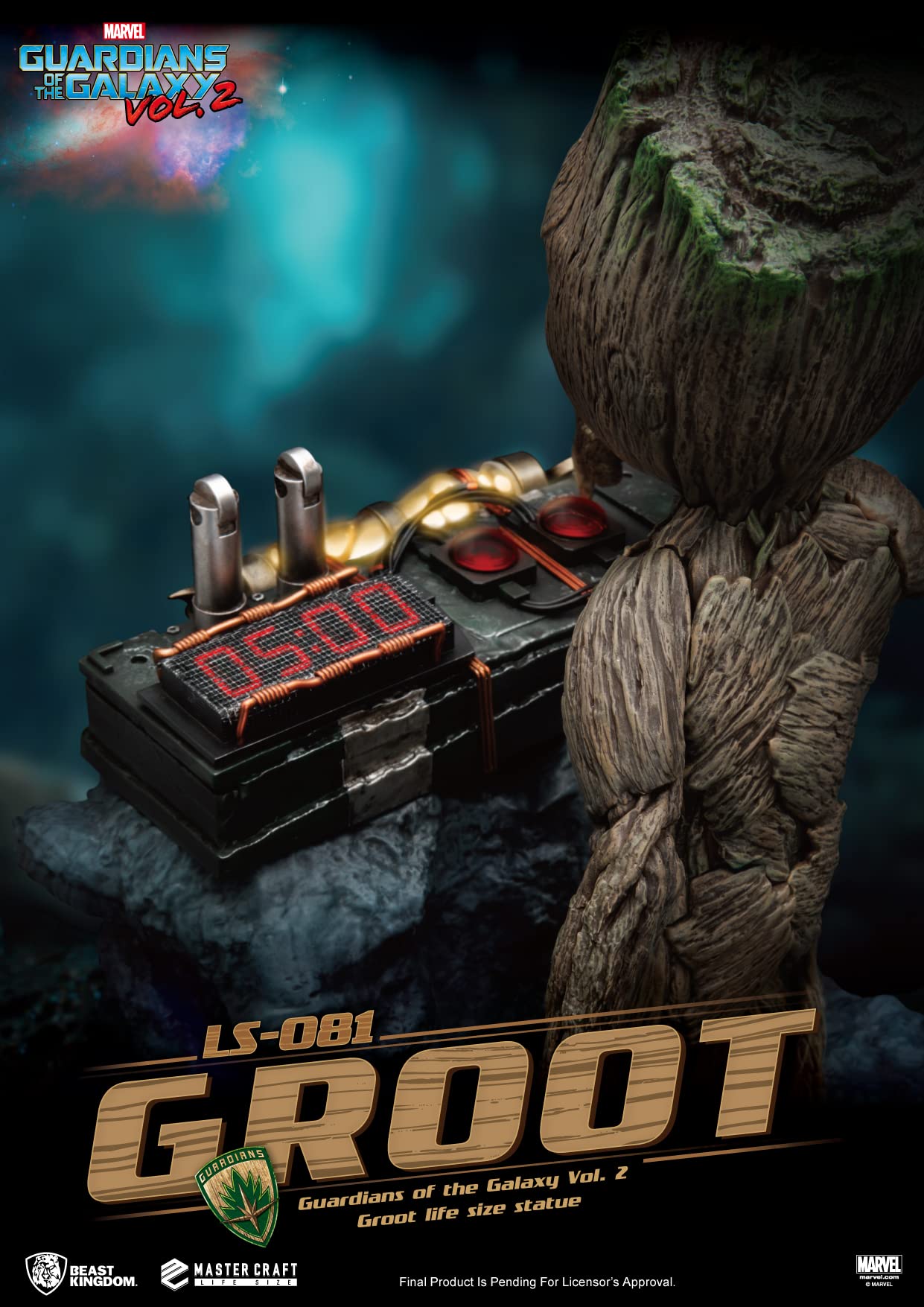 Beast Kingdom Guardians of The Galaxy Vol. 2: Groot LS-081 Life-Size Statue, Multicolor