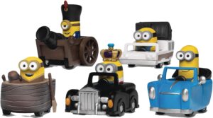 beast kingdom despicable me pull back car set, multicolor