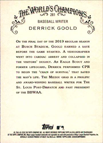 2020 Allen and Ginter #281 Derrick Goold Baseball Writer Baseball Card