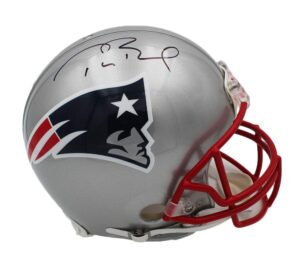 tom brady autographed/signed new england current authentic helmet