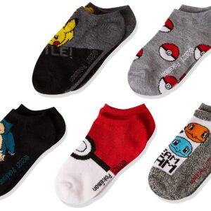 Pokemon Boys 5 Pack No Show Socks