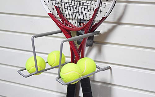 Tennis Racket, Wall Mount Ball Display Racks, for Badminton/Tennis/pingpong Racquet Holder, Garage Organizer,Sports Storage Station