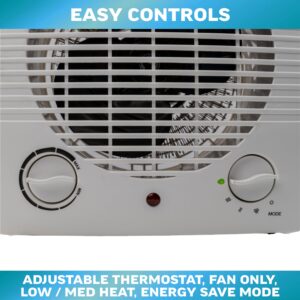 Comfort Zone Indoor Space Heater, Portable, Fan Forced, Electric, Adjustable Thermostat, Overheat Sensor, Safety Tip-Over Switch, & Stay Cool Housing, Ideal for Home, Bedroom, & Office, 1,500W, CZ35E