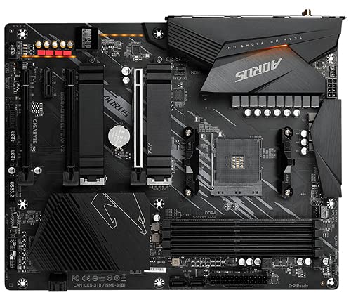 GIGABYTE B550 AORUS ELITE AX V2 (AMD Ryzen 5000/B550/ATX/True 12+2 Phases Digital VRM/PCIe4.0/DDR4/USB3.2 Gen 1/Realtek ALC1200/Intel WiFi 6/2xM.2 Thermal Guard/2.5 GbE LAN/HDMI/DP/Gaming Motherboard)