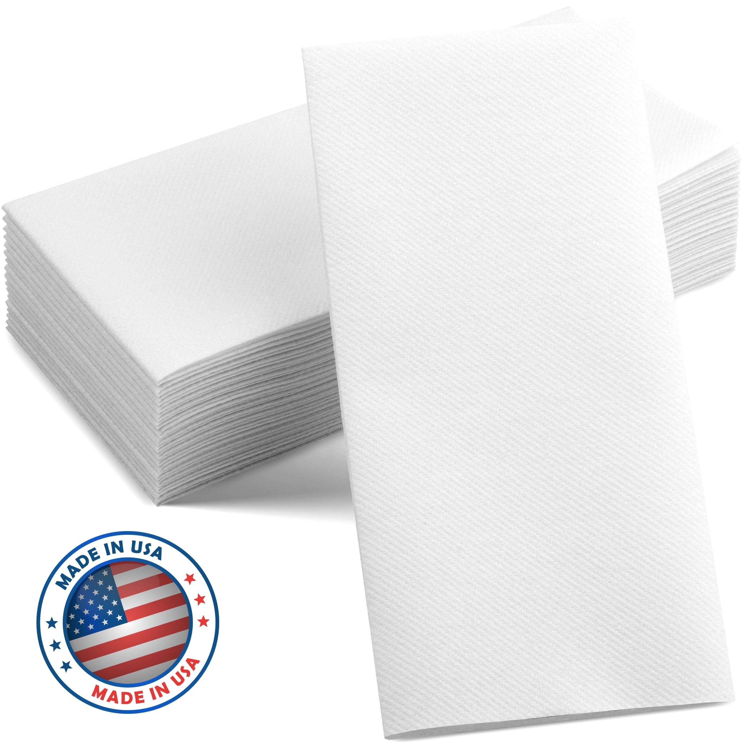 Servietto Disposable Linen-Feel Guest Towels [Pack of 200, 12" x 17"] - Cloth-Like Hand Bathroom Napkins - Made In USA, Soft and Absorbent Paper Napkin for Kitchen, Bathroom, Party, Wedding, Or Event