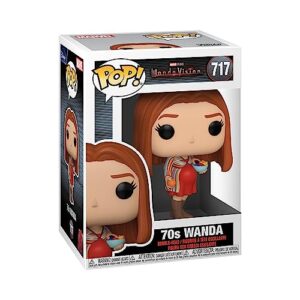 funko pop! marvel: wandavision - pregnant 70's wanda vinyl figure multicolor, 3.75 inches