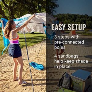 Coleman Portable 7x7ft Backpack Sun Shelter, Lightweight Adjustable Sun Shade with Easy Setup Pre-Attached Poles, Ideal for Beach, Park & Sidelines