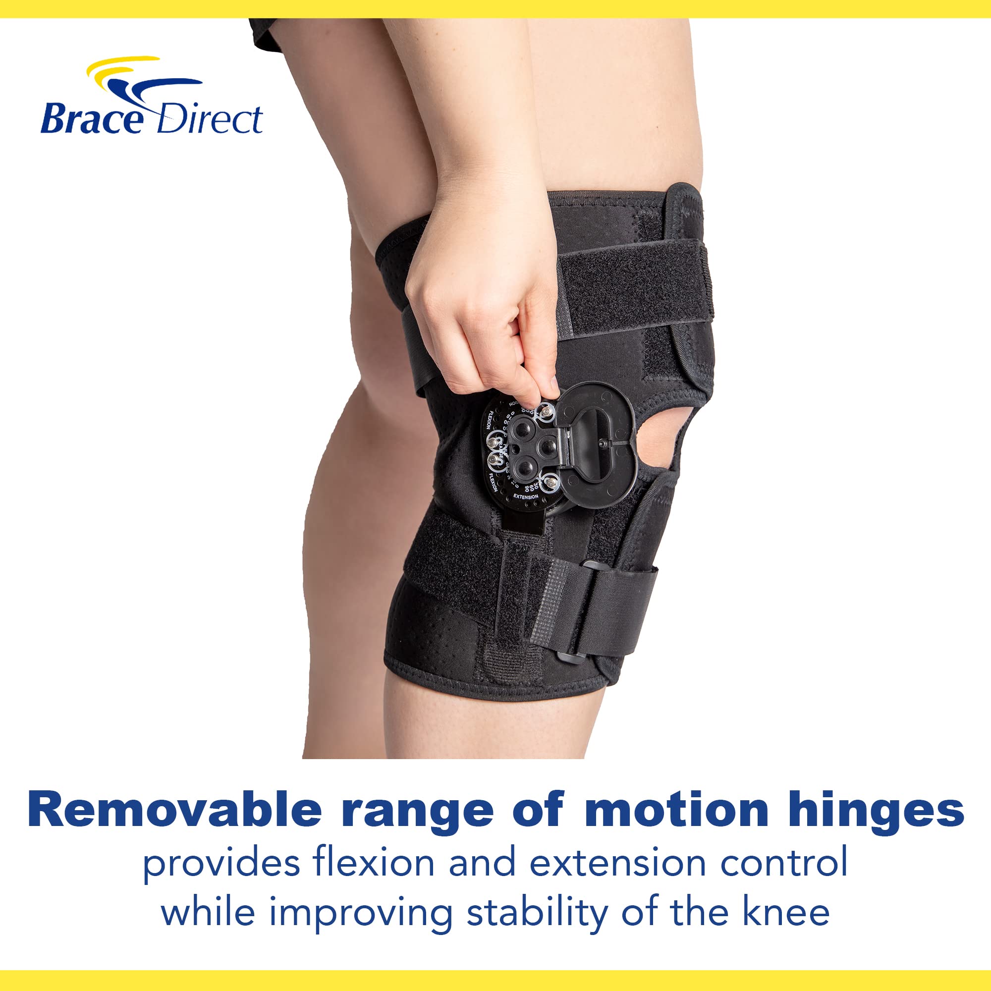 Brace Direct Plus Size Obesity External Deluxe Hinged Knee Brace for Knee Pain with Compression Knee Wrap for Overweight Men & Women Relief from Joint Pain from Meniscus Tears, Arthritis Pain